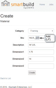Adding and Editing Materials in SmartBuild | SmartBuild Systems